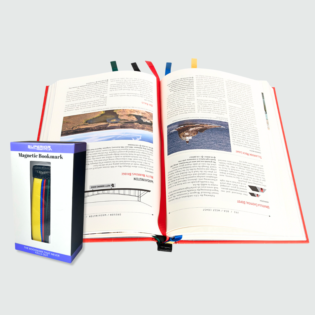 Genuine Leather Multi Page Magnetic Attachable Bookmark with 5 Multi-C ...